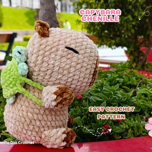 Patrón PDF Capibara Amigurumi - Crochet Fácil con Hilo Chenille ...