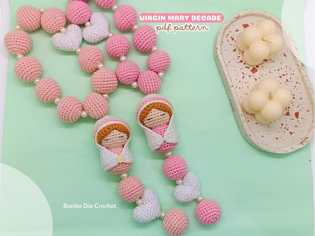 Virgin Mary Amigurumi Rosary Pattern PDF – Crochet Rosary – Mini Virgin ...