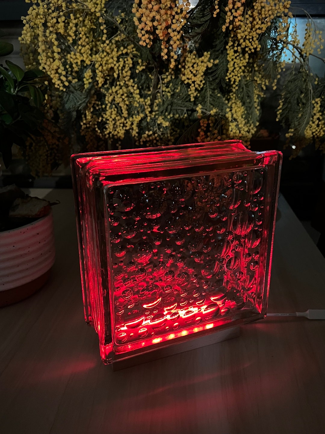 Designer Glass Block Lamp: Modern Lighting, Chic Atmosphere, Original ...