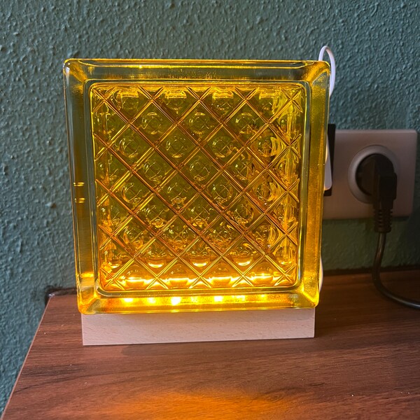Glass Block Lamp - Etsy