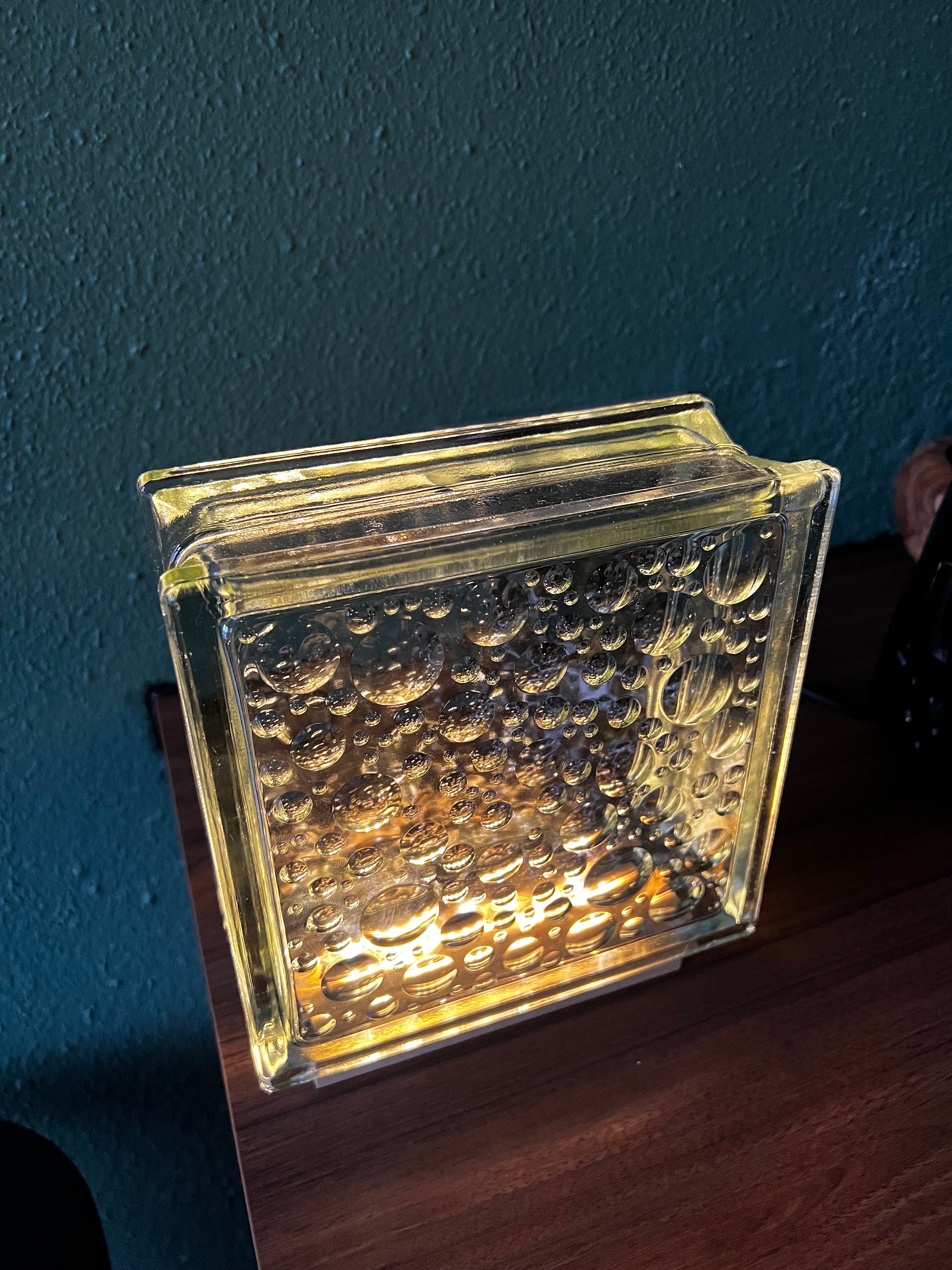 Designer Glass Block Lamp: Modern Lighting, Chic Atmosphere, Original ...