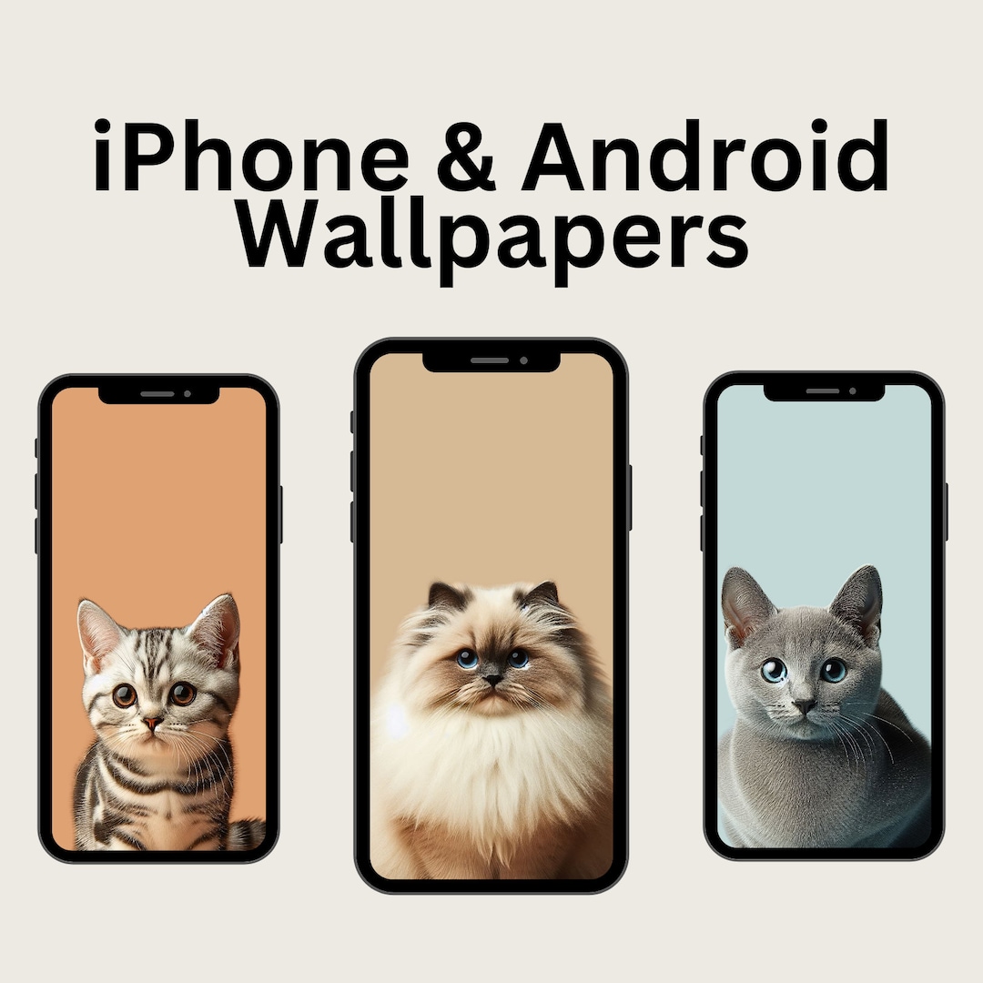 Cat-themed Wallpapers for iPhone and Android - Etsy