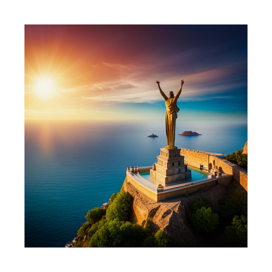 Matte Vertical Poster of the Colossus of Rhodes - Etsy