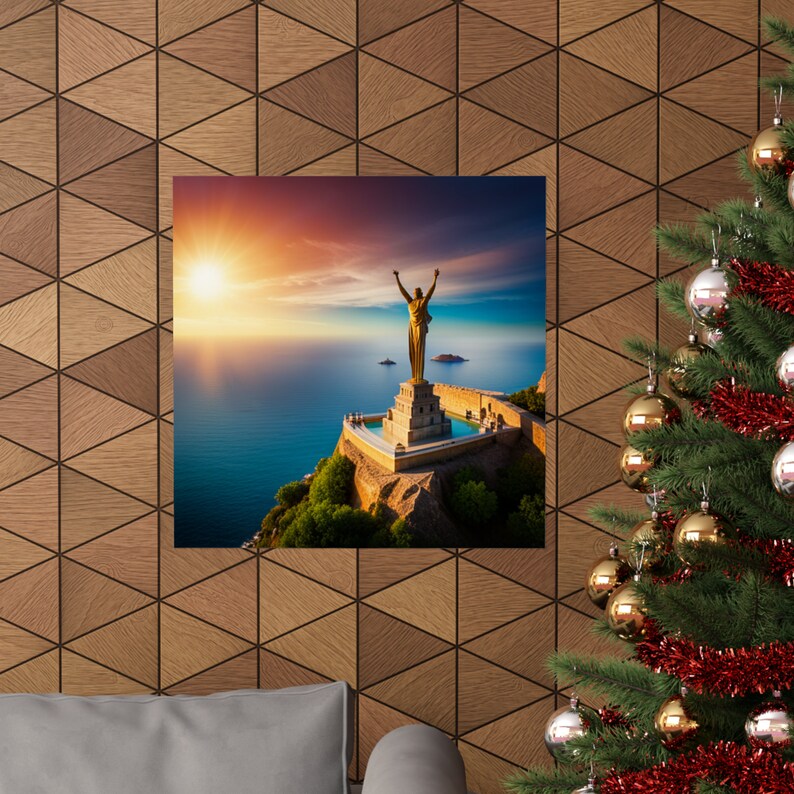 Matte Vertical Poster of the Colossus of Rhodes - Etsy