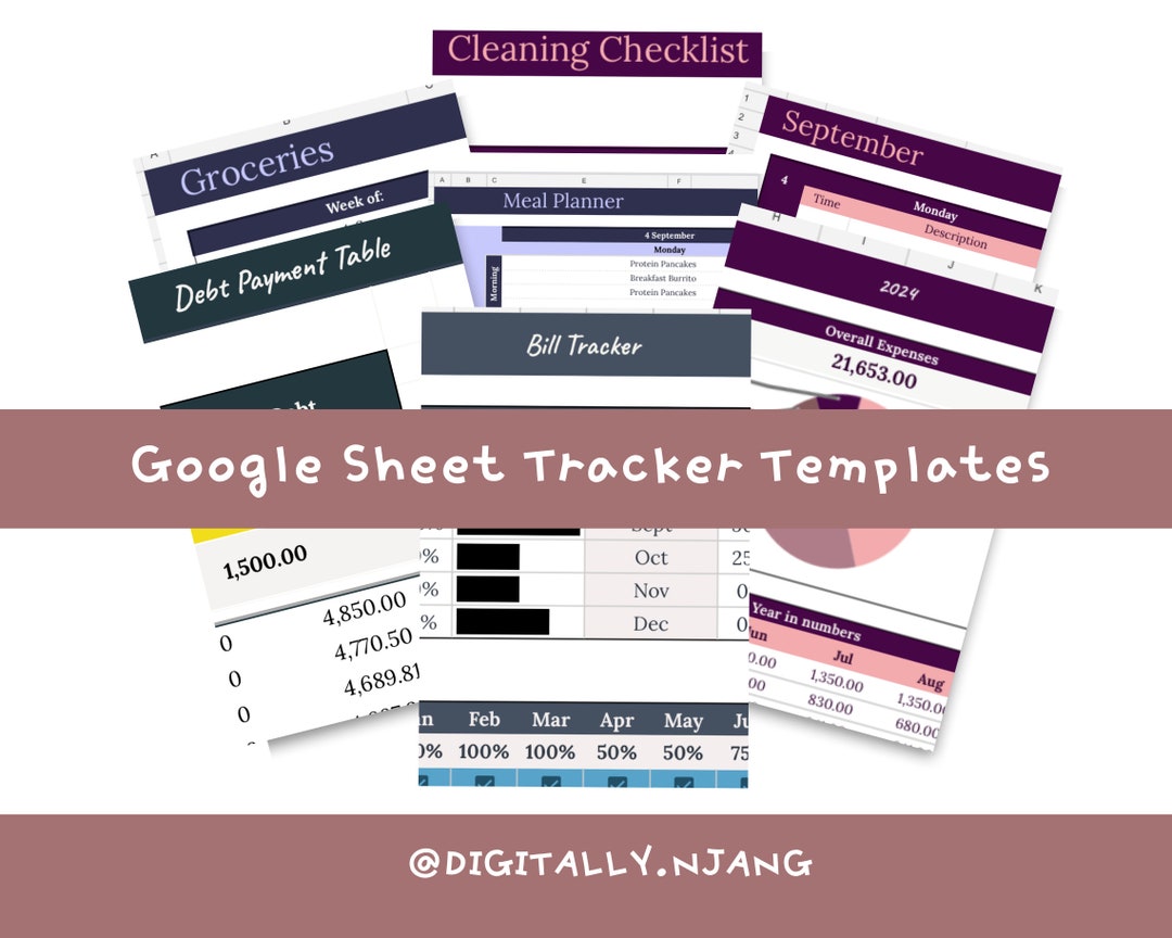 Google Sheet Tracker Templates - Etsy
