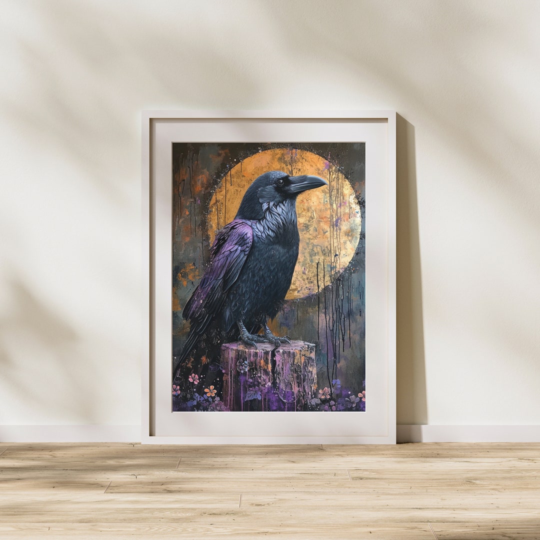 Magical English Raven Mystical Full Moon Wise Spirit Animal Totem Guide ...