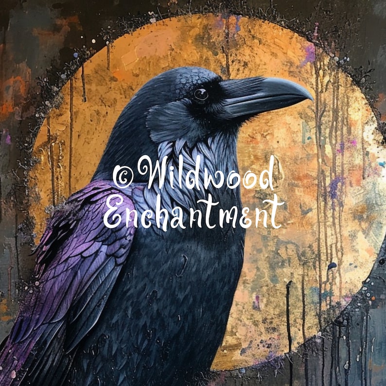Magical English Raven Mystical Full Moon Wise Spirit Animal Totem Guide ...
