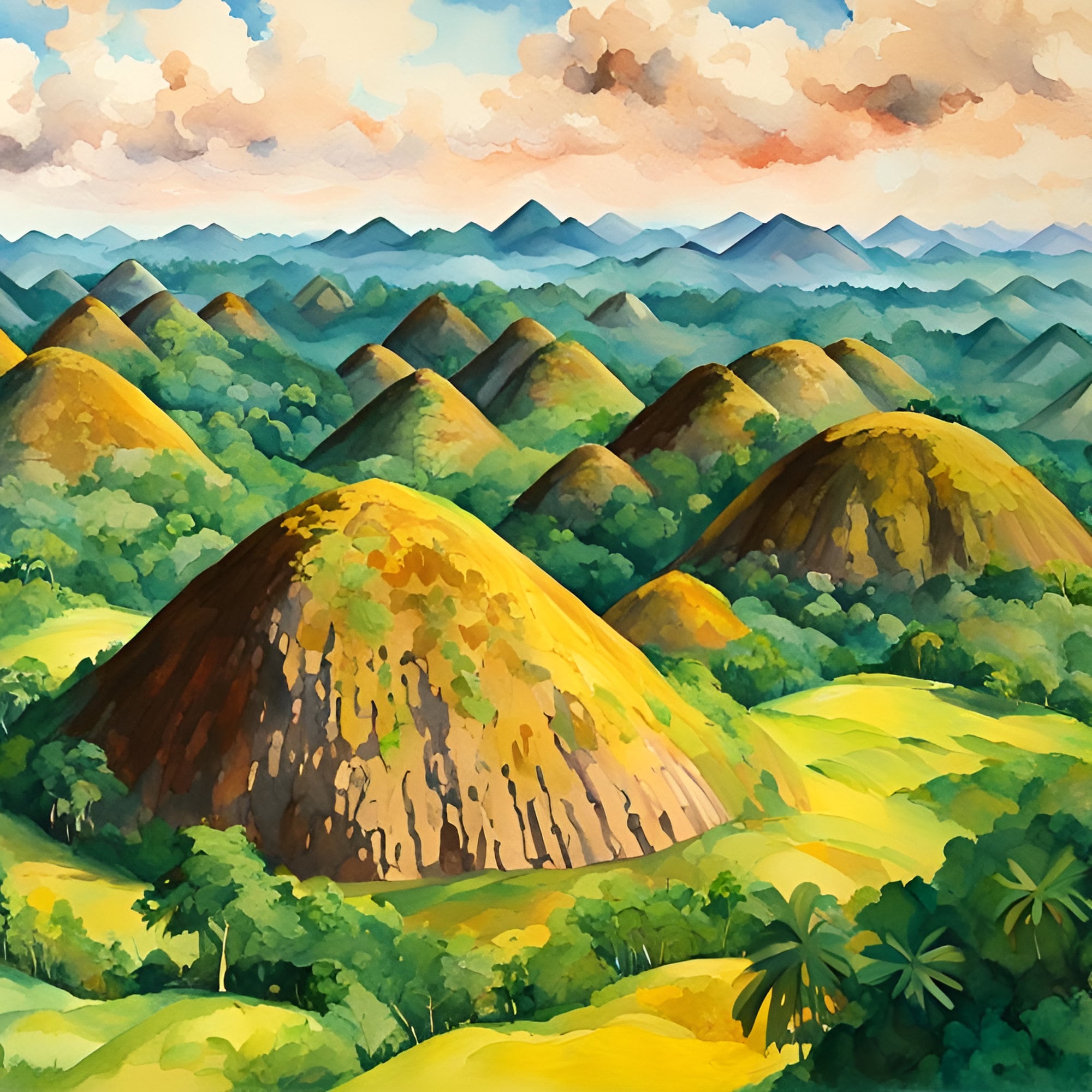 Chocolate Hills Landscape Printable Wall Art | Philippines Landscape ...
