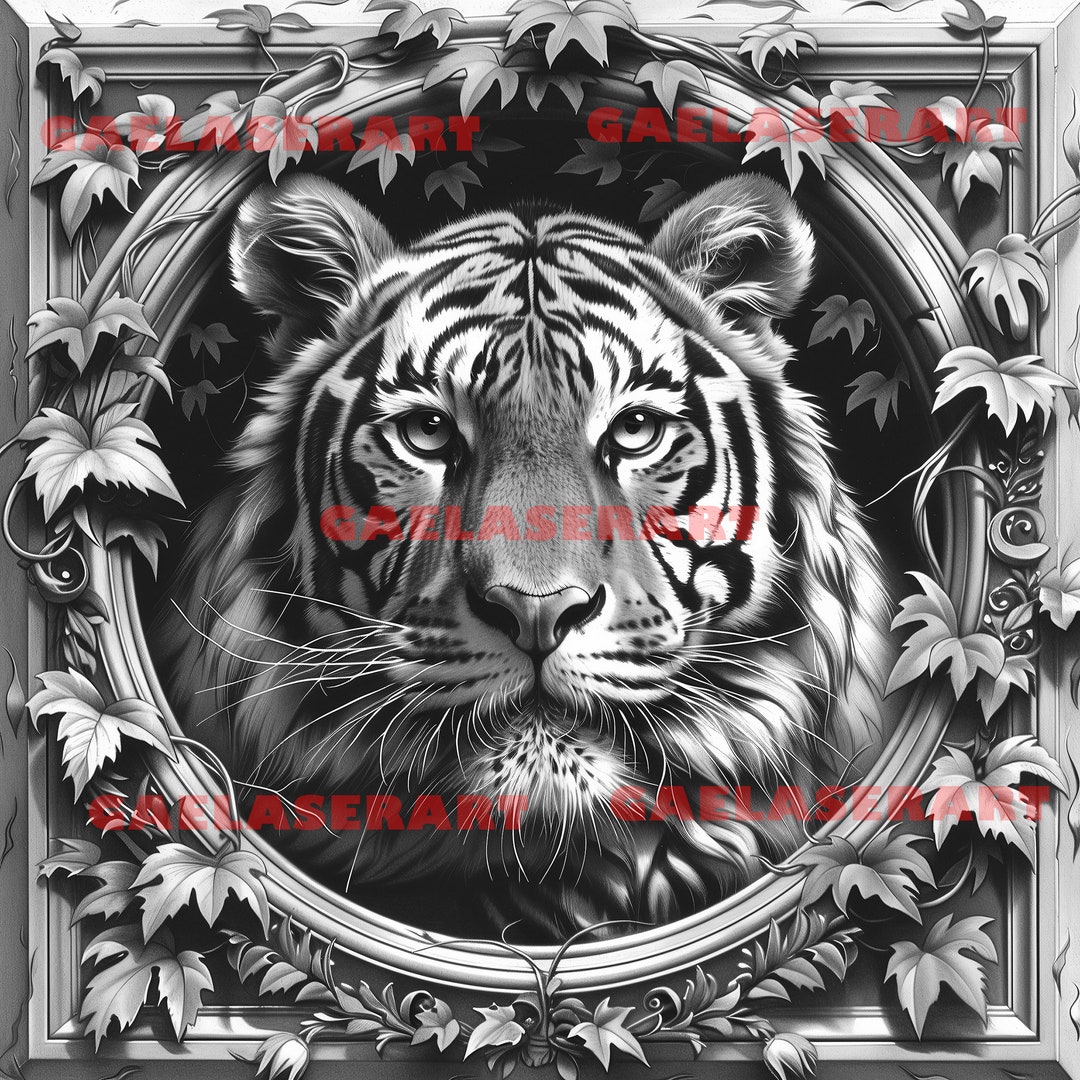Majestic Tiger 3D Illusion Laser Engraving Digital File for Glowforge ...