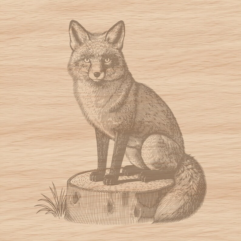 Fox SVG PNG Laser Cut File | Woodland Fox Engraving Design for ...