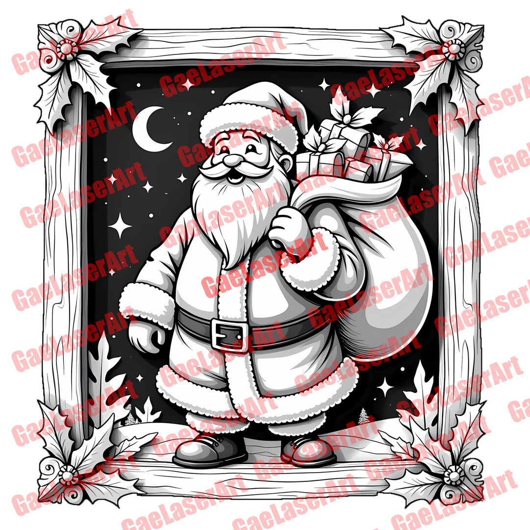 Santa Claus Laser Engraving Digital File, Christmas Santa Cutout SVG ...