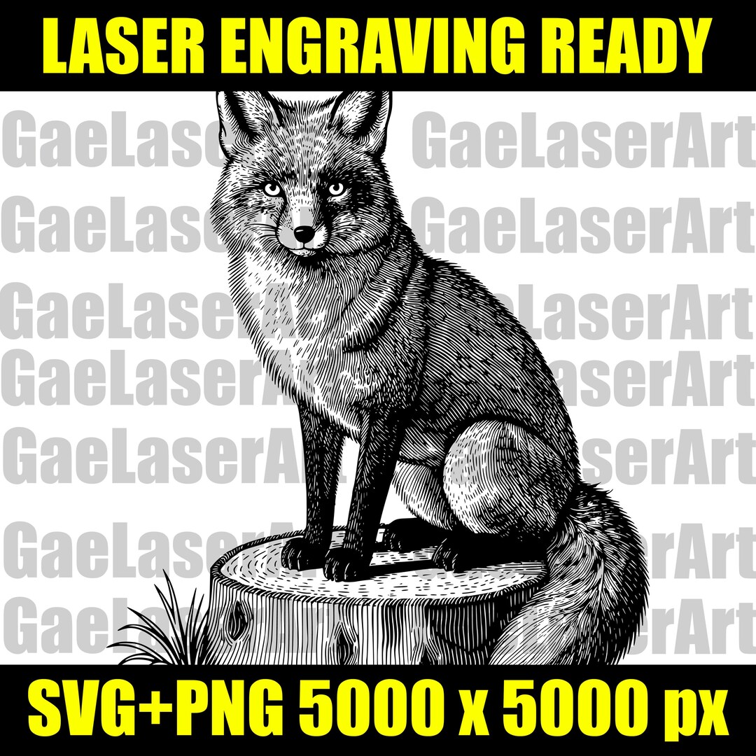 Fox SVG PNG Laser Cut File | Woodland Fox Engraving Design for ...