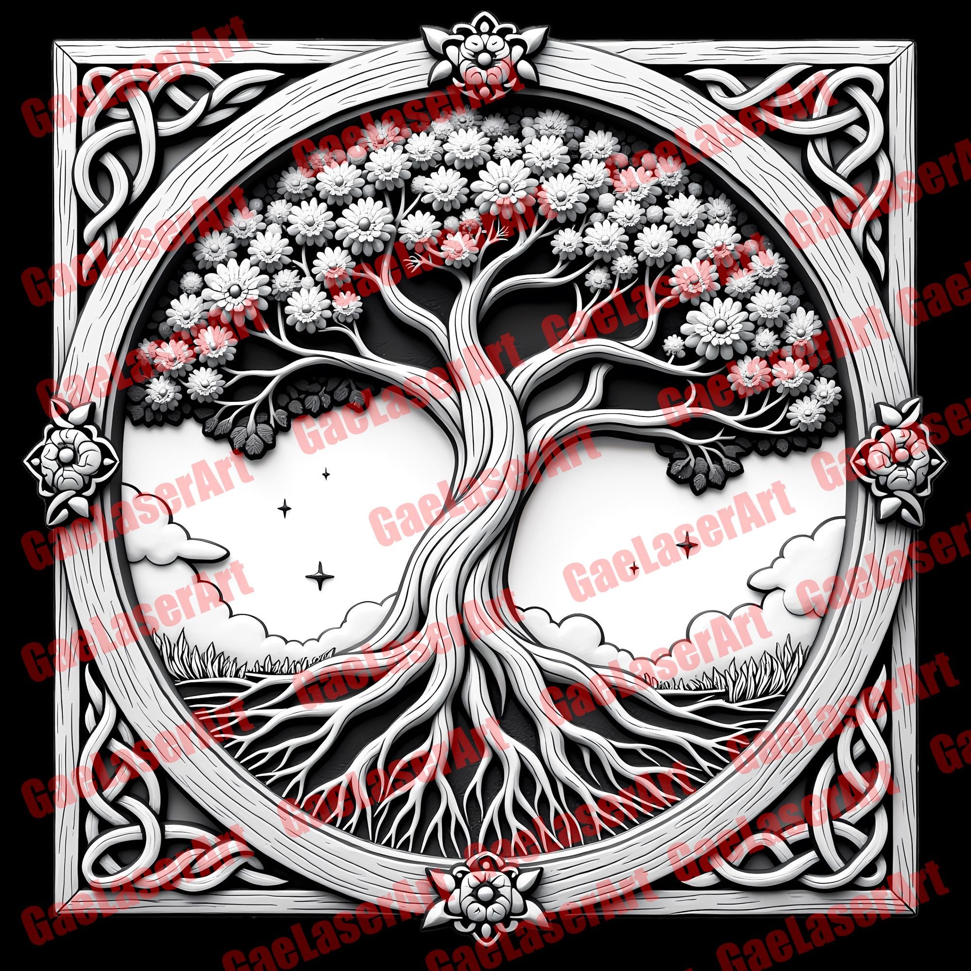 Tree of Life PNG for Laser Engraving, Celtic Tree Cutout SVG, Lightburn ...