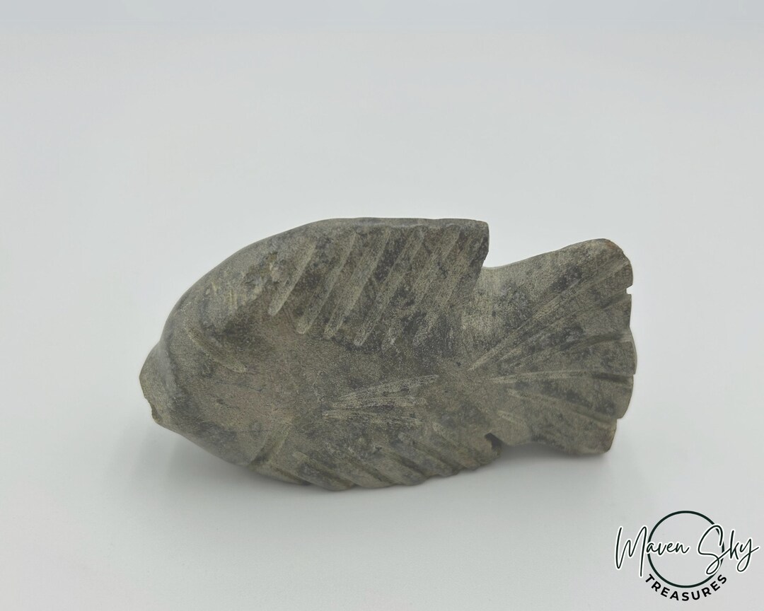 Hand Carved Stone Fish Statue, Vintage Art, Fish Art - Etsy
