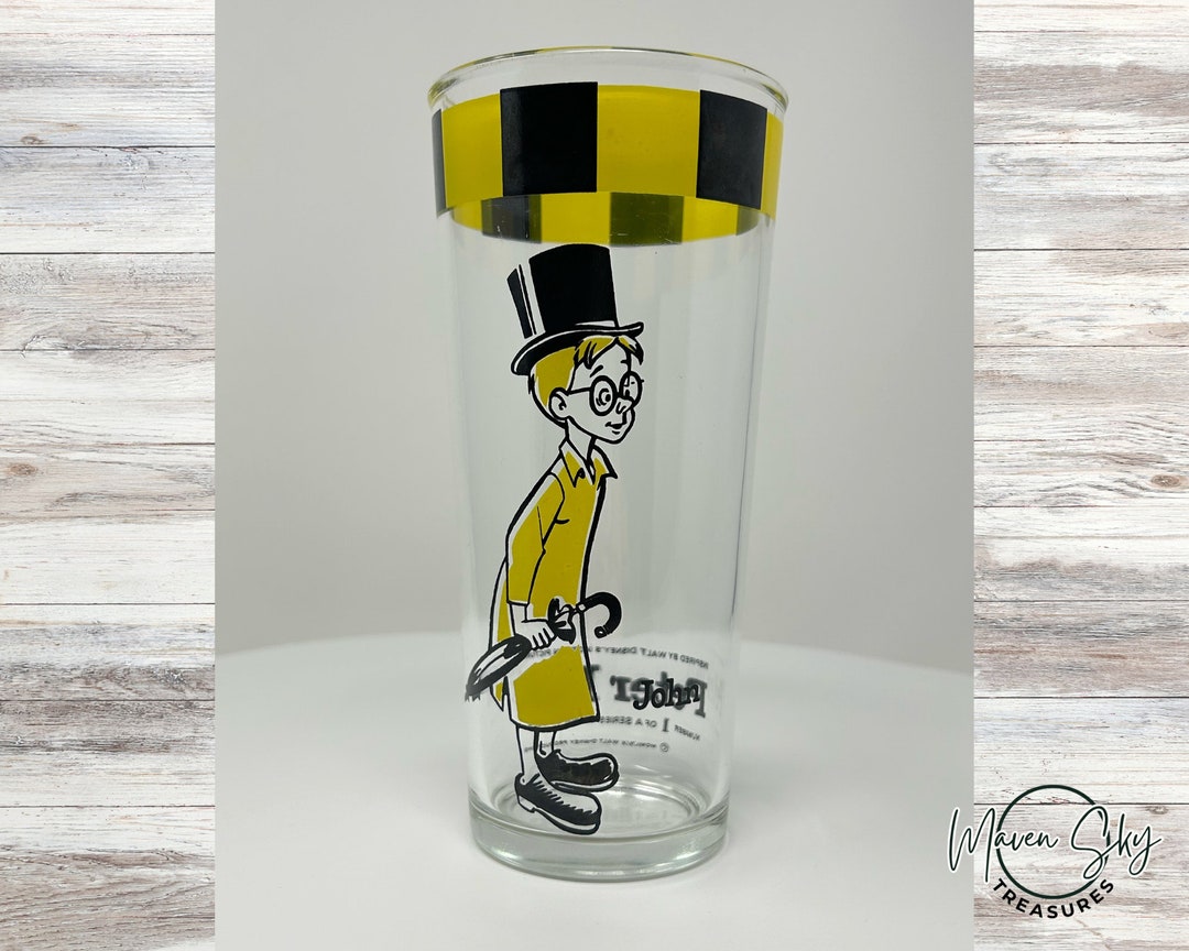Vintage Walt Disney Peter Pan Drinking Glass, John, 1 of 6, 1960's ...