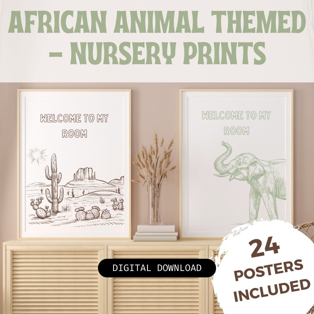 NURSERY PRINT POSTERS | African Animal Themed | Gender Neutral ...