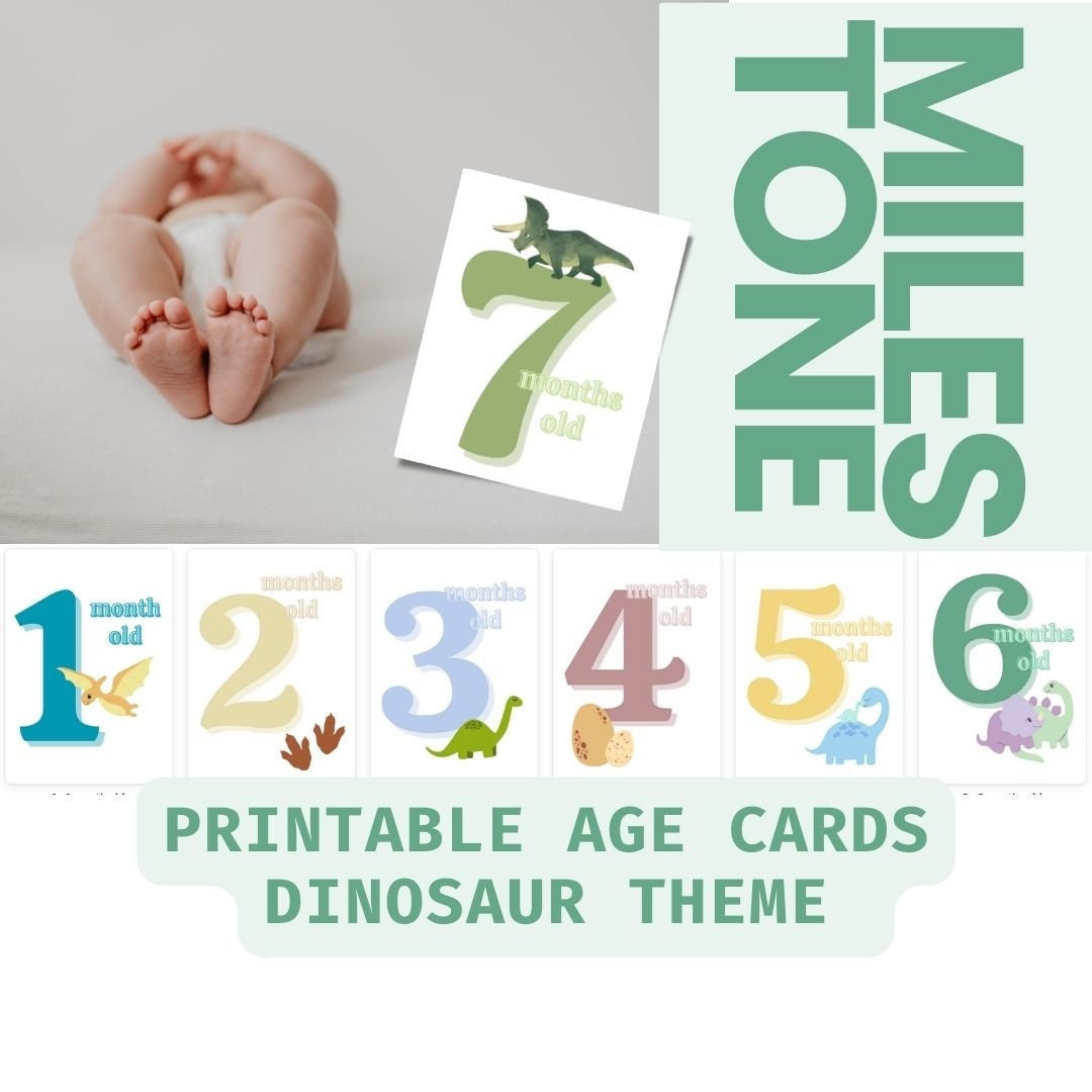 Dinosaur Theme - Printable Baby Milestone Photo/picture Age Cards ...