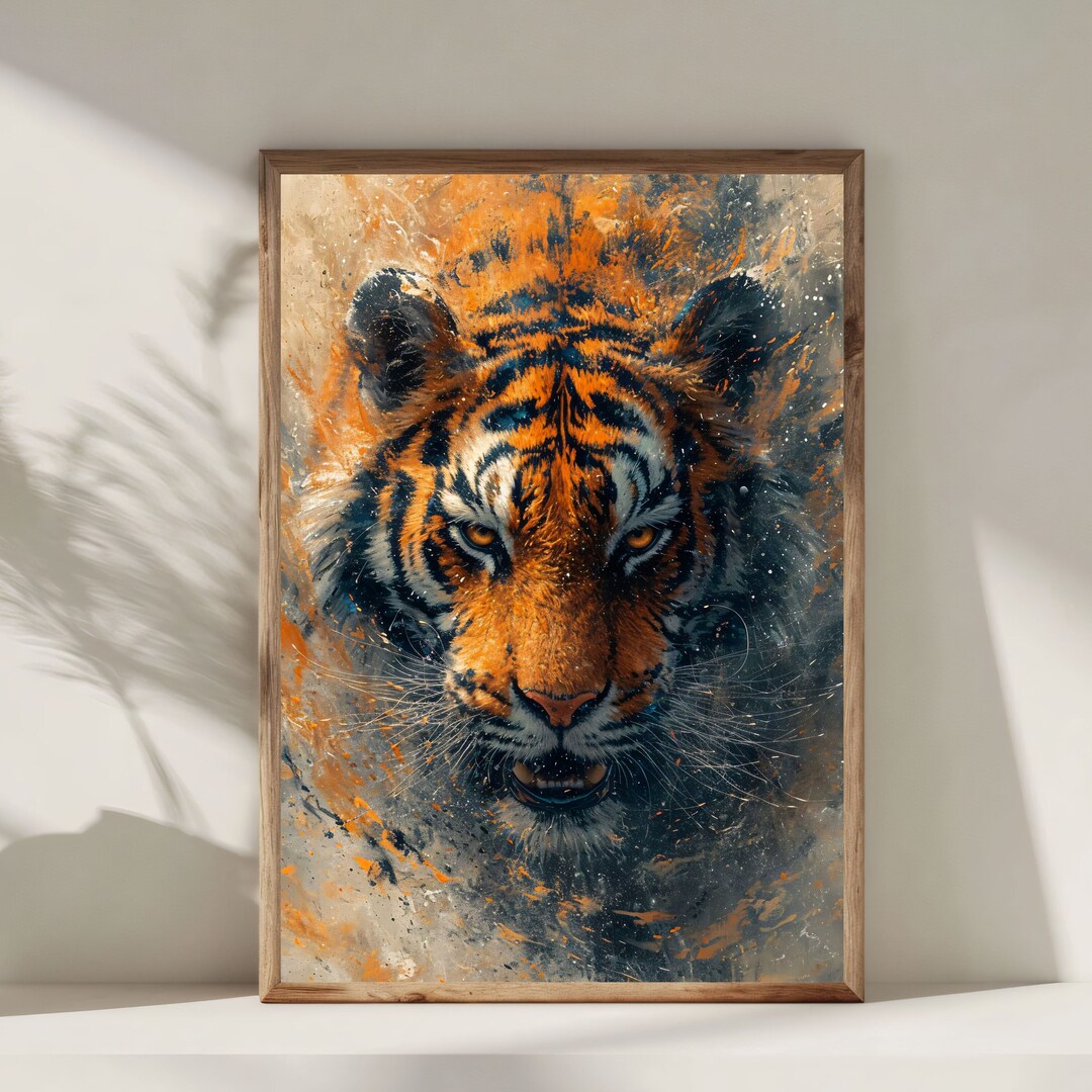 TIGER WALL ART Tiger Art, Wall Art Painting, Cat Lover Art, Room Decor ...