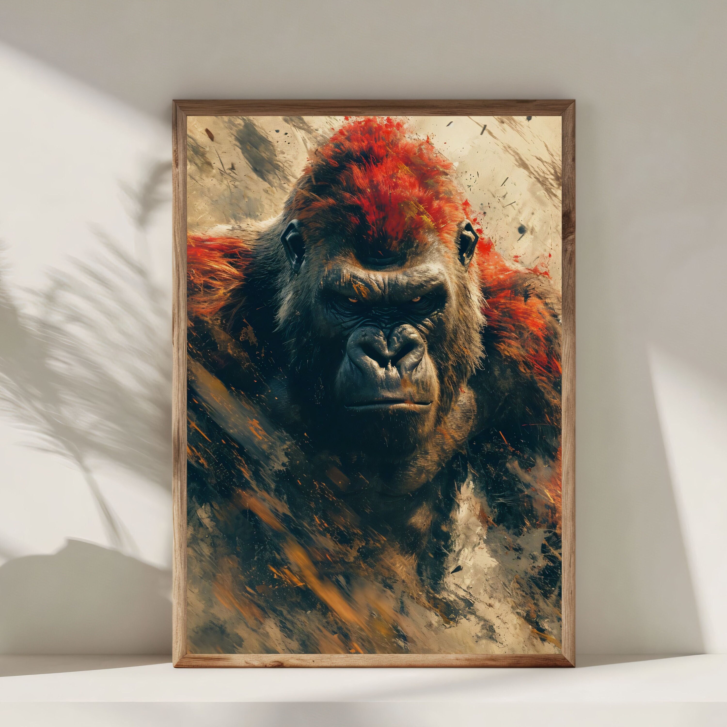 GORILLA WALL ART - Gorilla Art, Wall Art Painting, Gorilla Lover Art ...