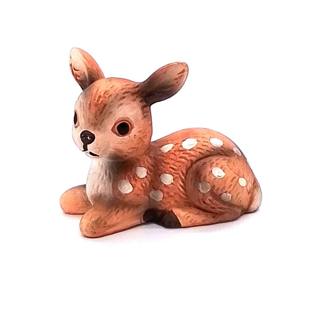 Sweet Miniature Fawn Figurine, Hand Painted, Ceramic - Etsy