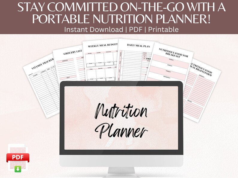 Nutrition Planner Printable | Mindful Eating Planner Weekly Meal ...