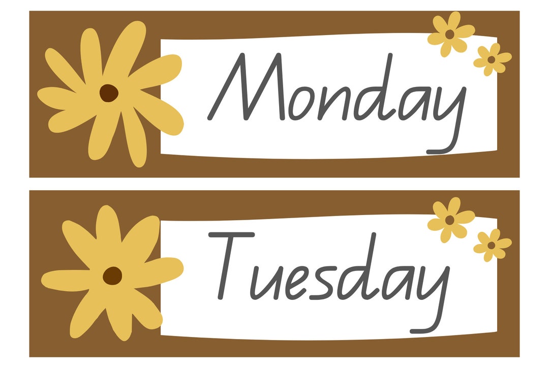 Boho-themed Days of the Week Labels - Etsy