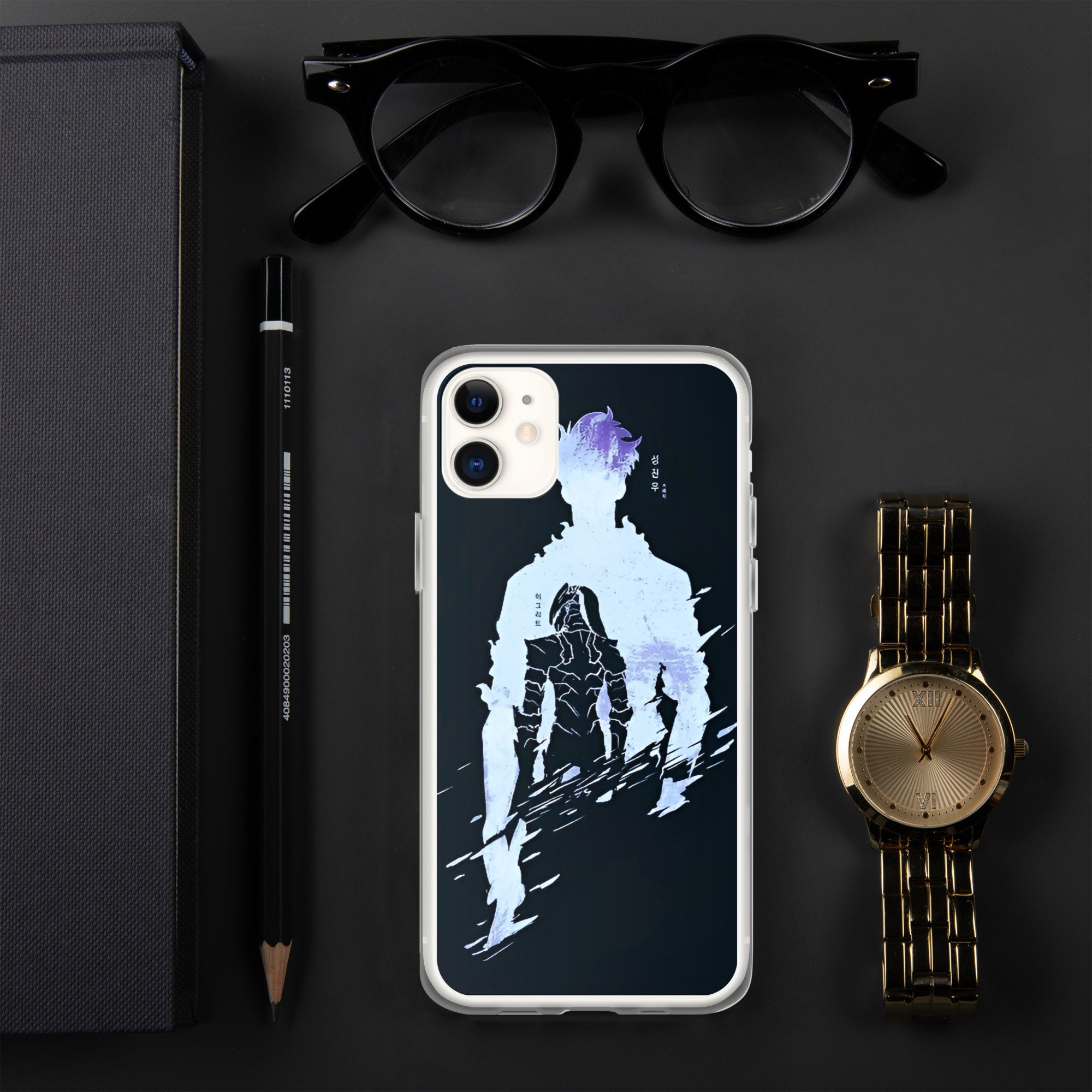 Solo Leveling Shadow Monarch Phone Case Sung Jin Woo Silhouette Design ...