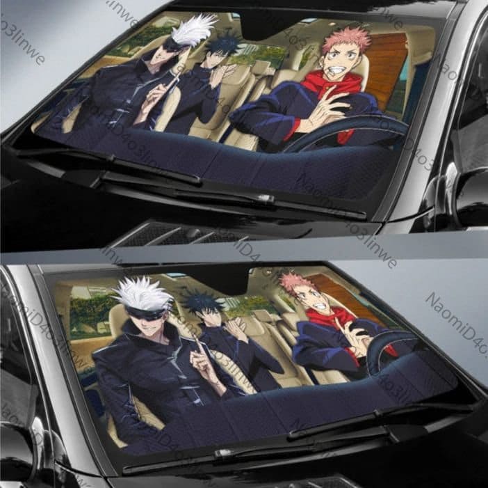 Jujutsu Satoru Anime Team Driving Gojo Car Auto Sun Shades sold by ...