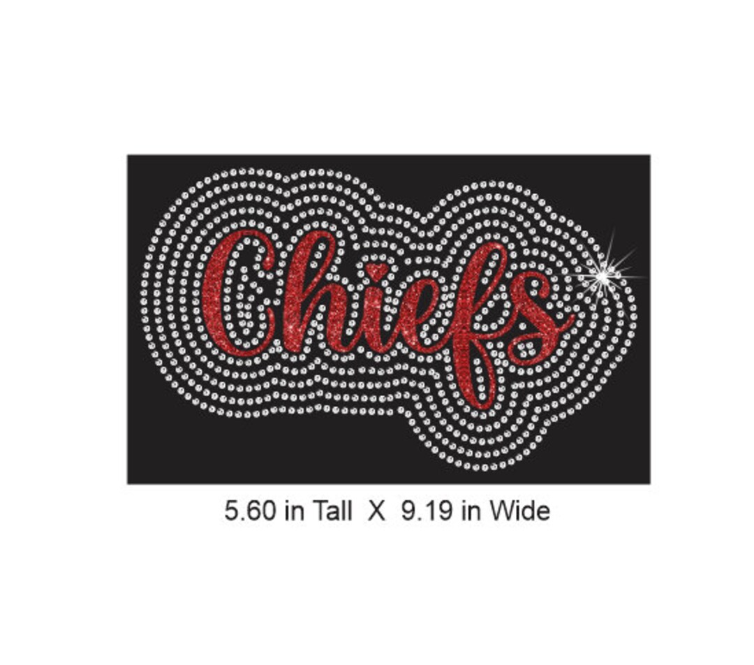 Chiefs Script Download Rhinestone and Vinyl Combo CUT TEMPLATE File in ...