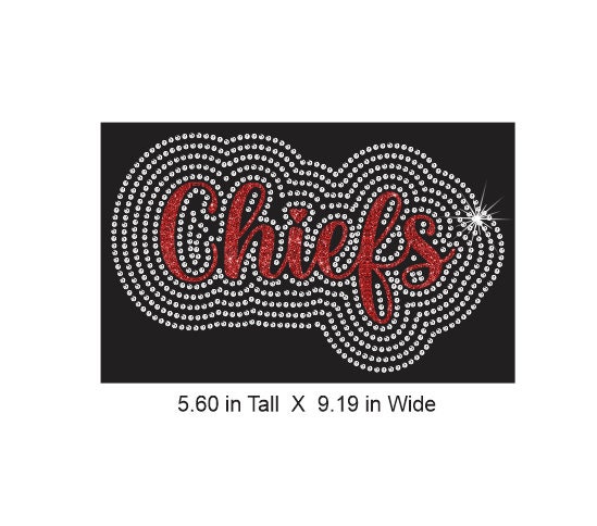 Chiefs Script Download Rhinestone and Vinyl Combo CUT TEMPLATE File in ...