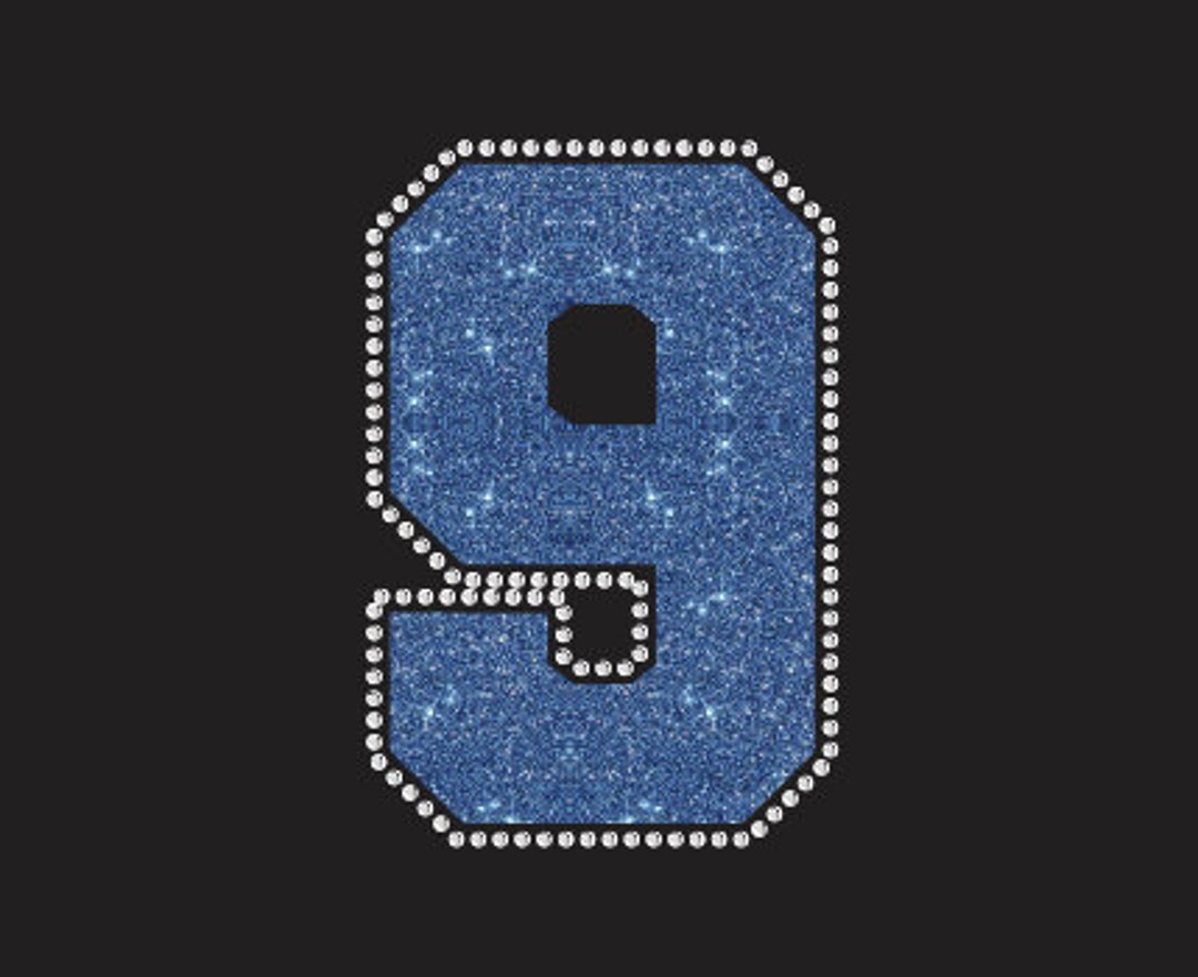 10" Varsity Number 9 (nine) Download Rhinestone and Vinyl Combo CUT ...