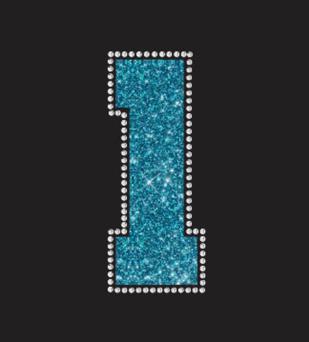 10" Varsity Number 1 (one) Download Rhinestone and Vinyl Combo CUT ...