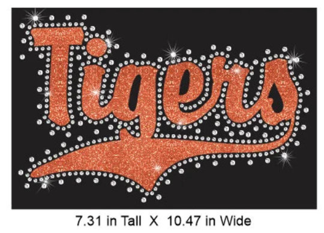 Tigers Swoosh Rhinestone Combo Transfer Ready to Heat Apply. You Select ...