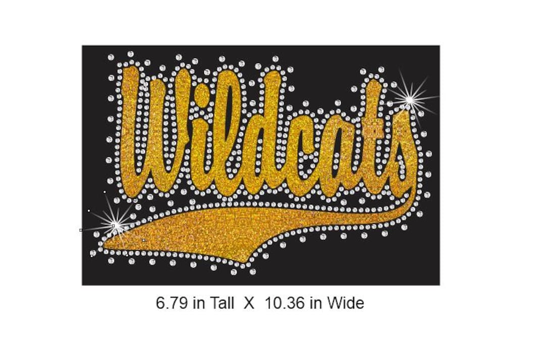 Wildcats Swoosh Rhinestone Combo Transfer Ready to Heat Apply. You ...