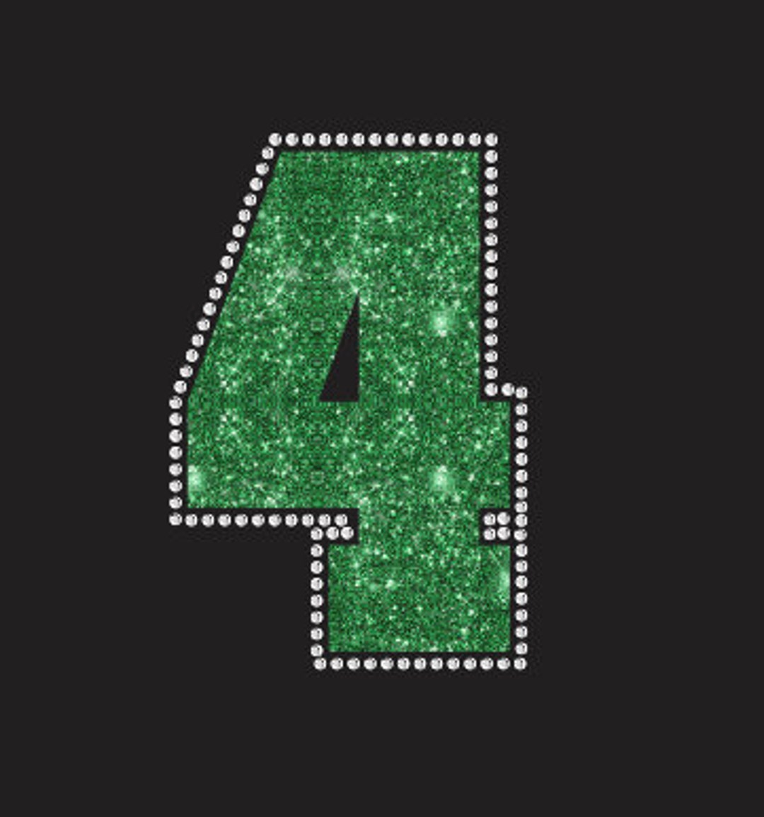 10" Varsity Number 4 (four) Download Rhinestone and Vinyl Combo CUT ...