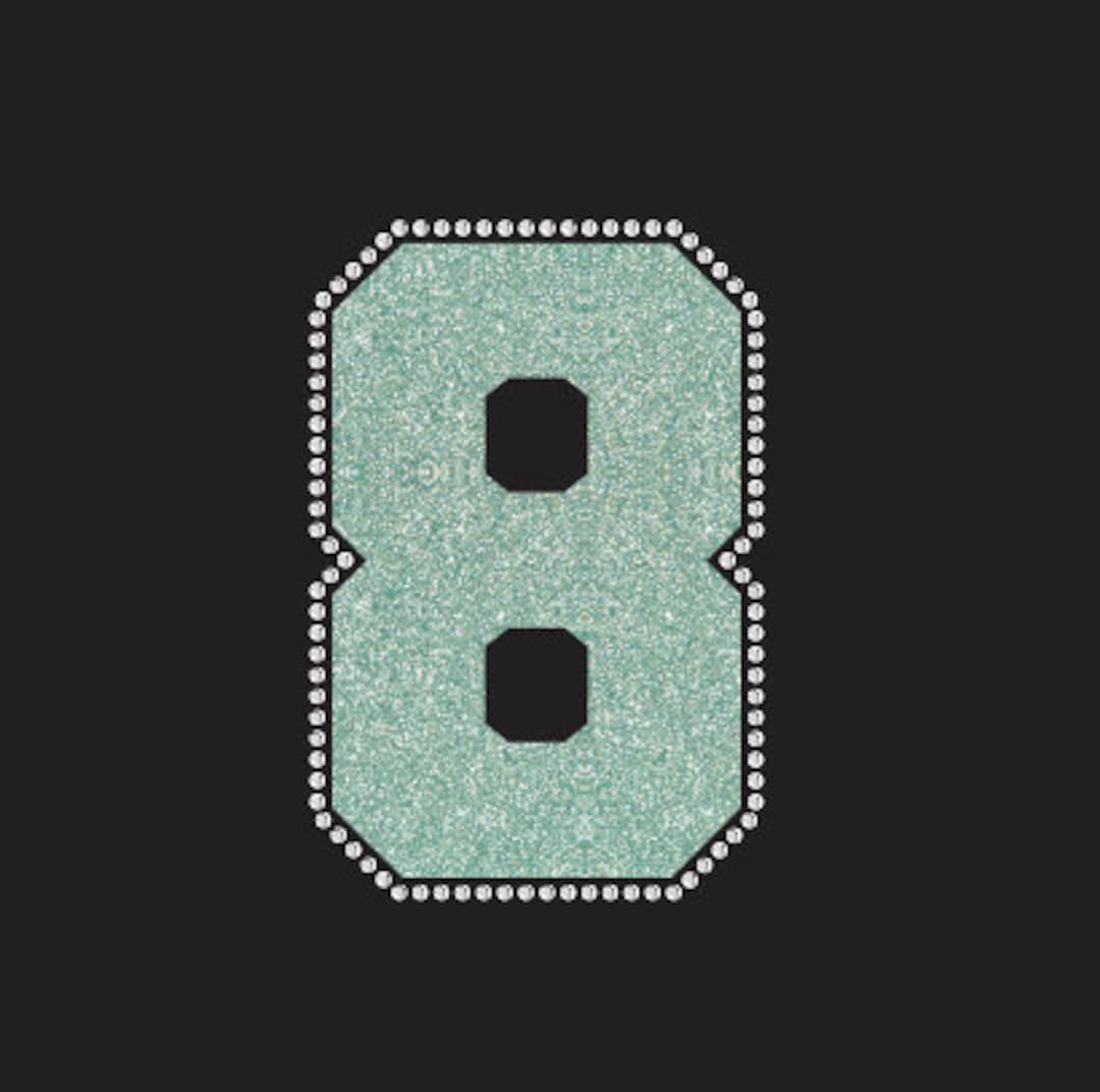 10" Varsity Number 8 (eight) Download Rhinestone and Vinyl Combo CUT ...