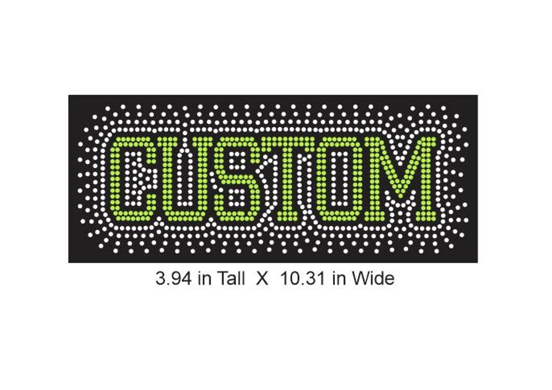 Create Your Own 2 Color Rhinestone Custom BLOCK Burst Your Name ...