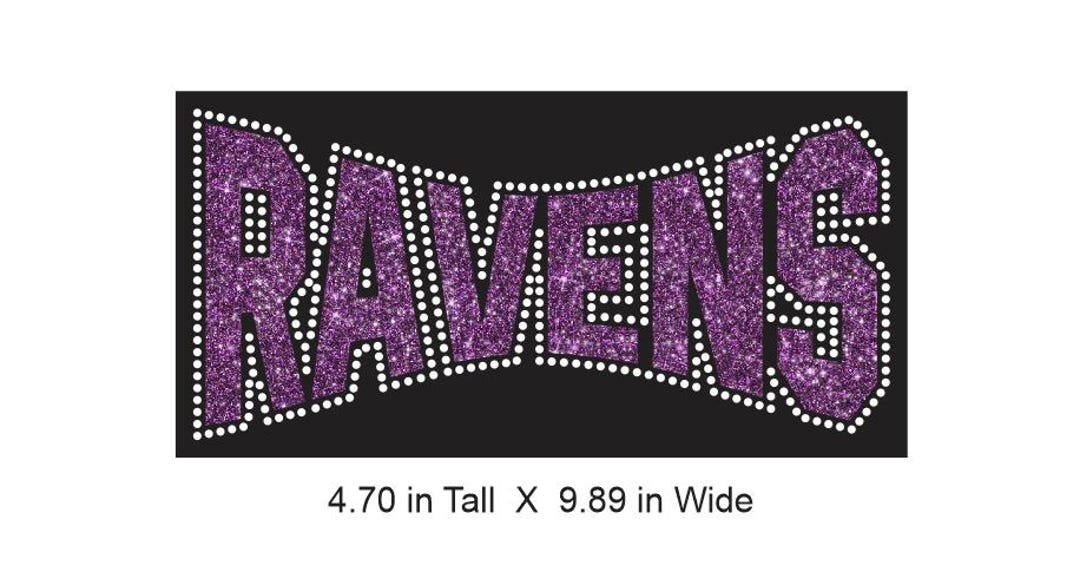 Ravens Arched Rhinestone Combo Transfer Ready to Heat Apply. You Select ...