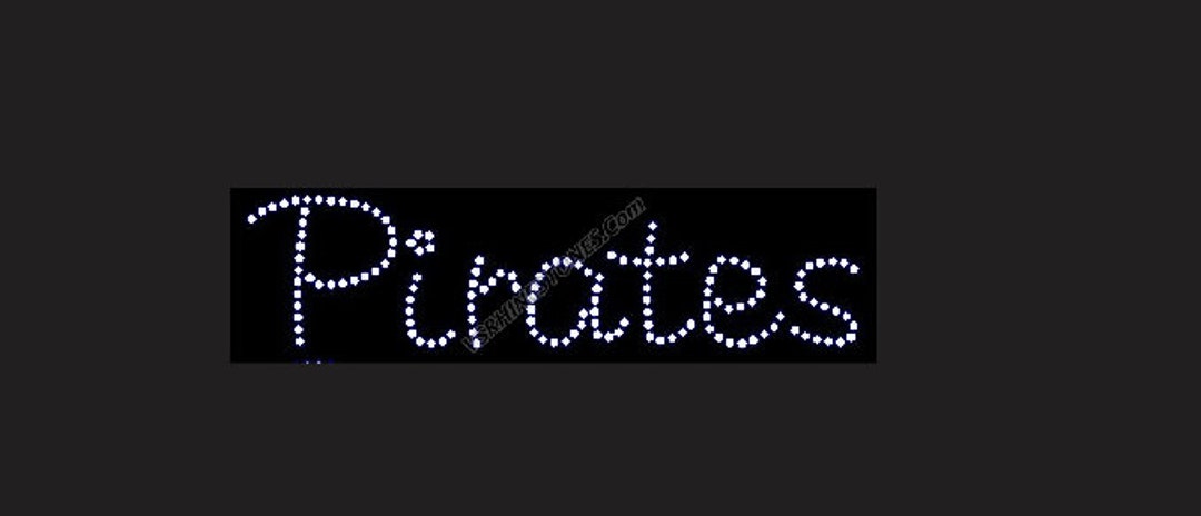 Pirates Word – Rhinestone Transfer Made With Clear Rhinestones ...
