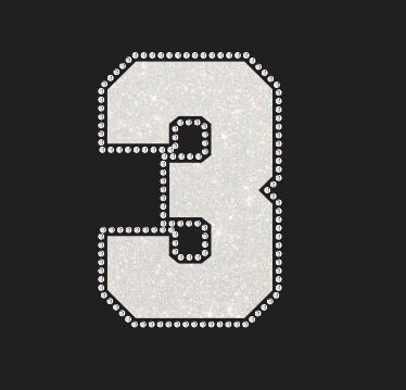 10 Varsity Number 3 three Download Rhinestone and Vinyl Combo CUT ...