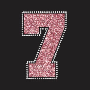 10" Varsity Number 7 (seven) Download Rhinestone and Vinyl Combo CUT ...