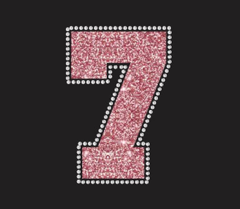 10" Varsity Number 7 (seven) Download Rhinestone and Vinyl Combo CUT ...