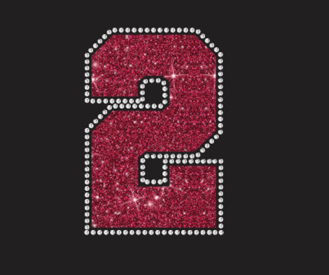 10" Varsity Number 2 (two) Download Rhinestone and Vinyl Combo CUT ...