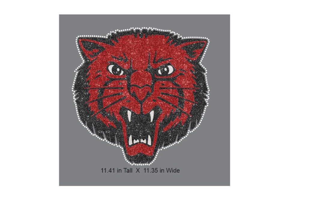Bearcat Head Mascot Combo Glitter and Rhinestone Design With ...