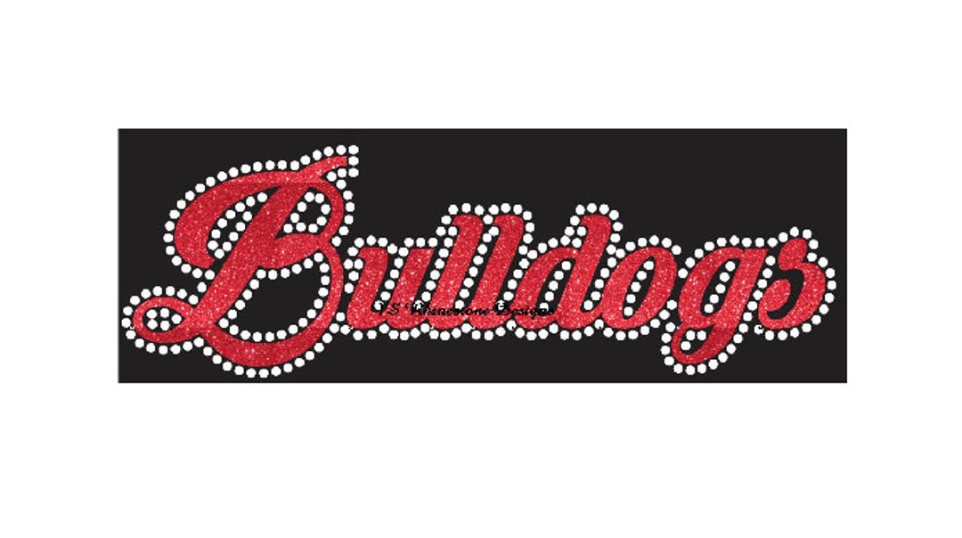 Bulldogs Cursive Rhinestone Combo Transfer Ready to Heat Apply. You ...