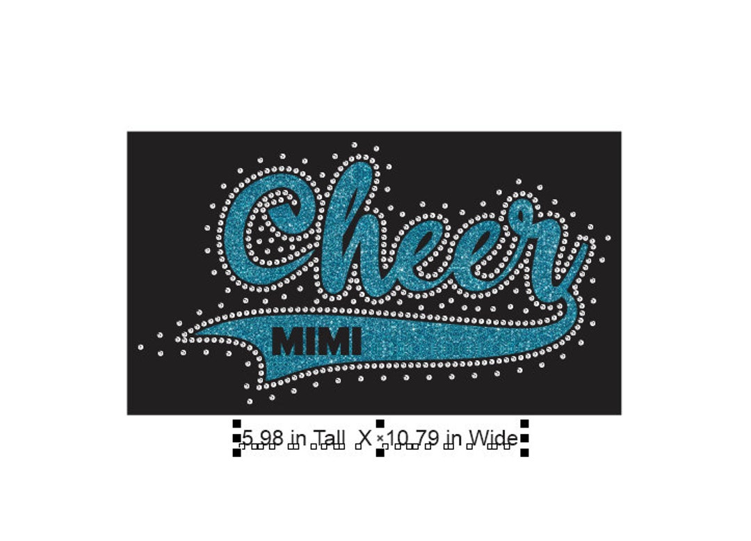 Cheer MIMI Swoosh Download Rhinestone and Vinyl Combo CUT TEMPLATE File ...