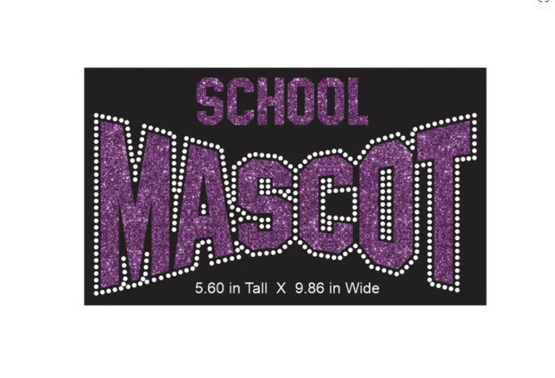 School/mascot Arched Custom Name Vinyl and Rhinestone Combo Design in ...