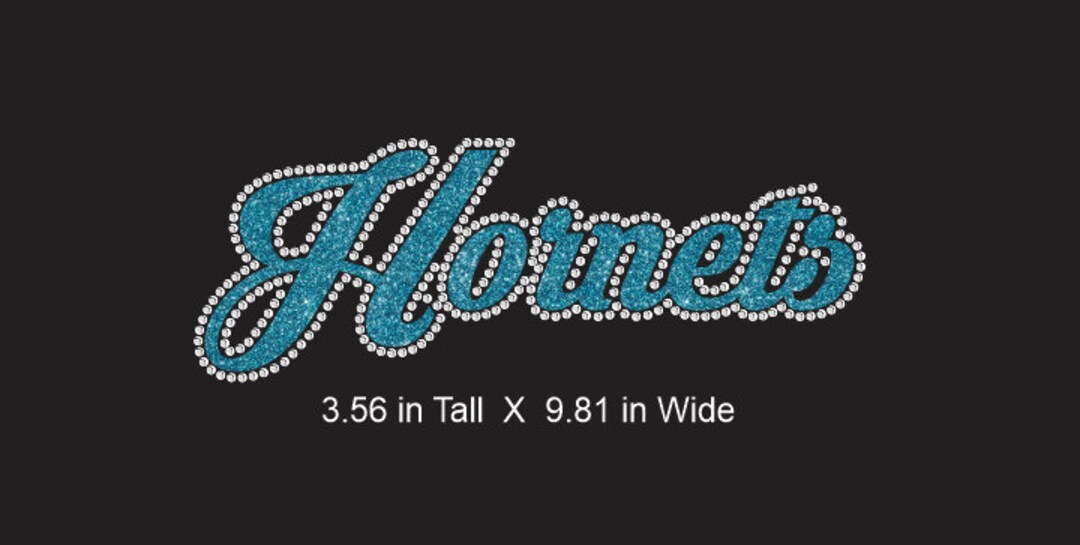 Hornets Cursive Rhinestone Combo Transfer Ready to Heat Apply. You ...