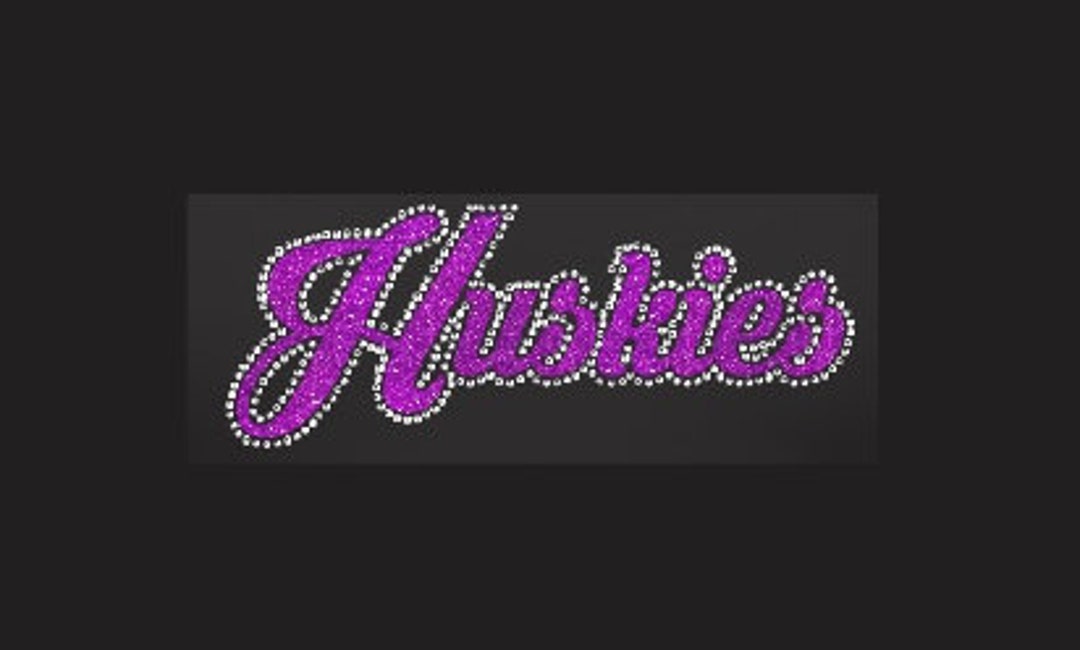 Huskies Cursive Rhinestone Combo Transfer Ready to Heat Apply. You ...