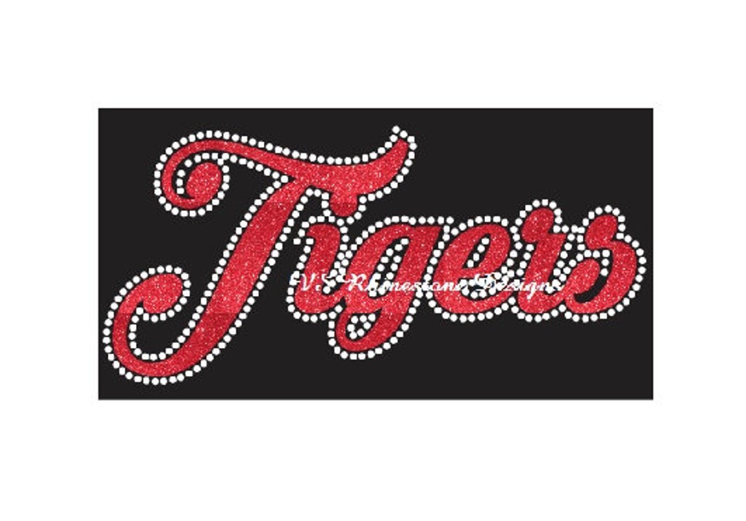 Tigers Cursive Rhinestone Combo Transfer Ready to Heat Apply. You ...